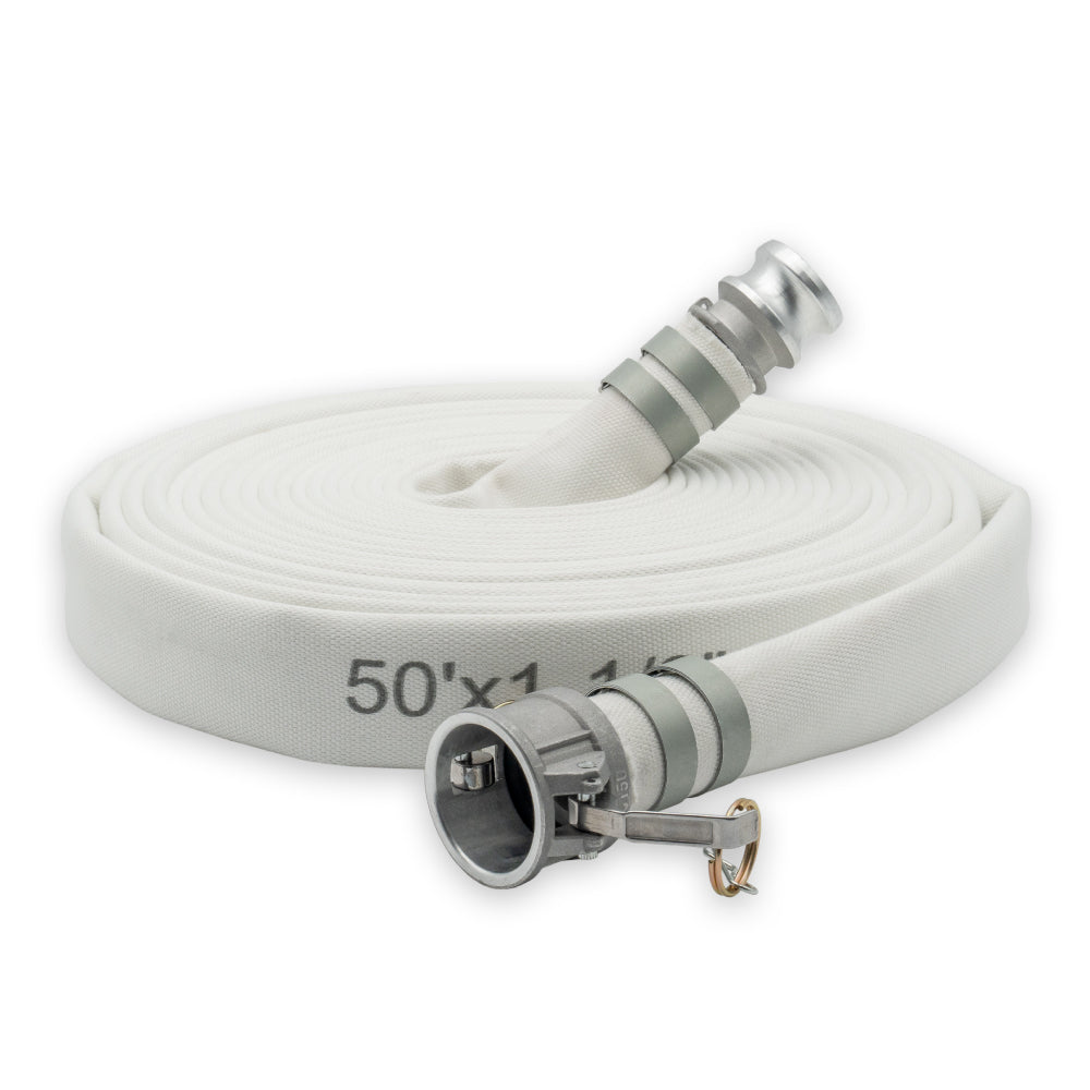 4" Heavy Duty Double Jacket Discharge Hose Camlock Fittings White