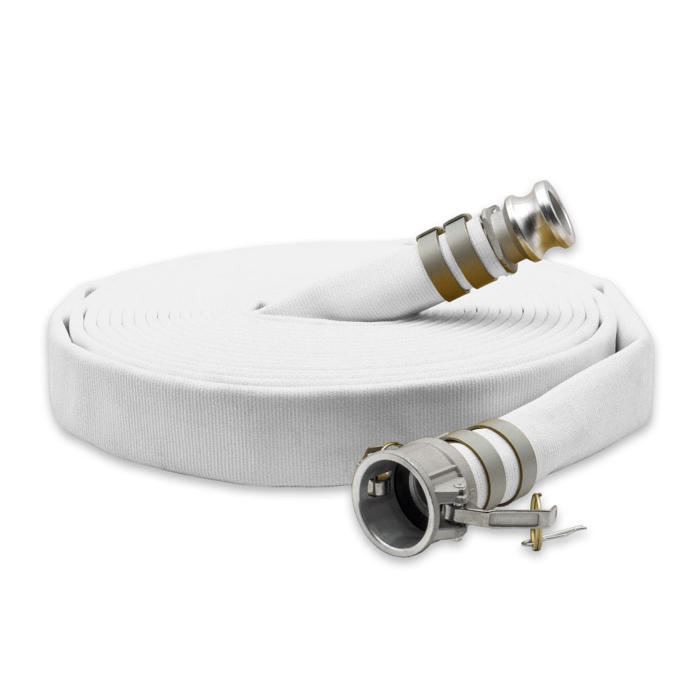 4" Super Duty Double Jacket Fire Hose Camlock Fittings White ...