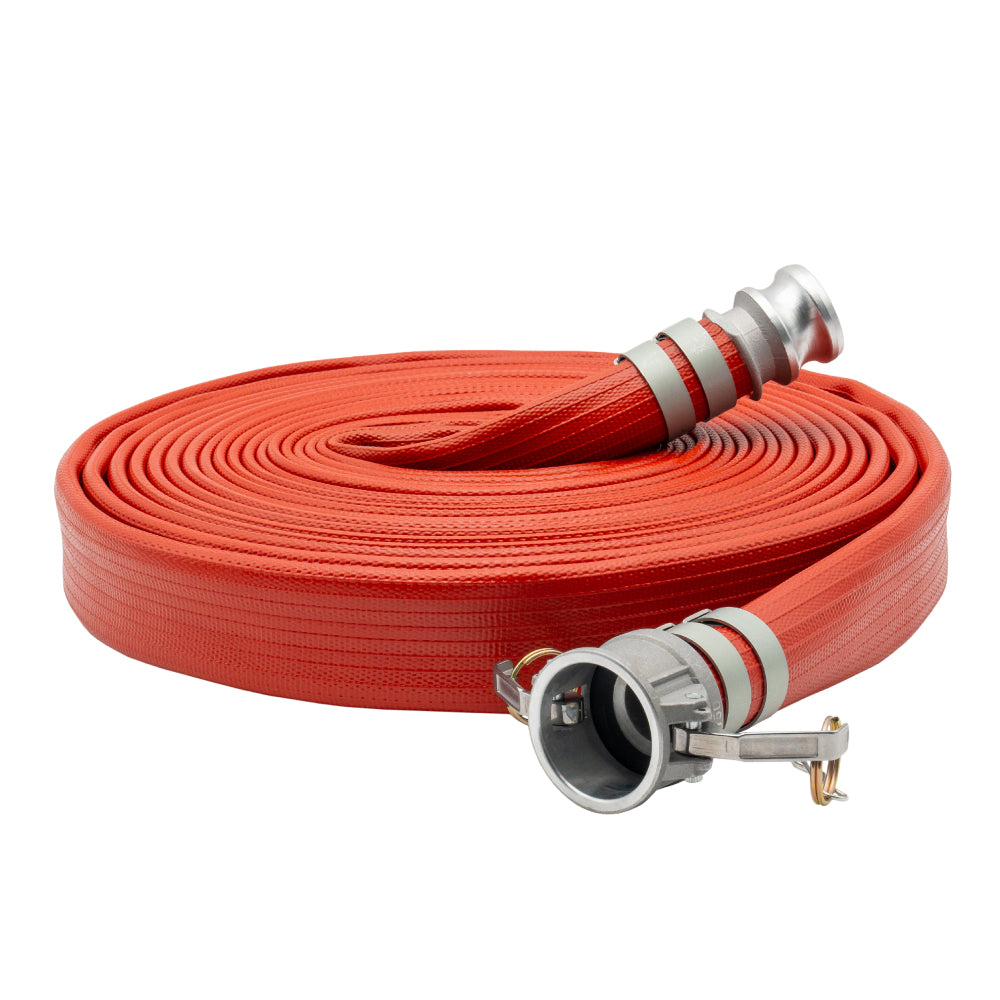 2" Super Duty Rubber Fire Hose Camlock Fittings Red – Discharge Hose
