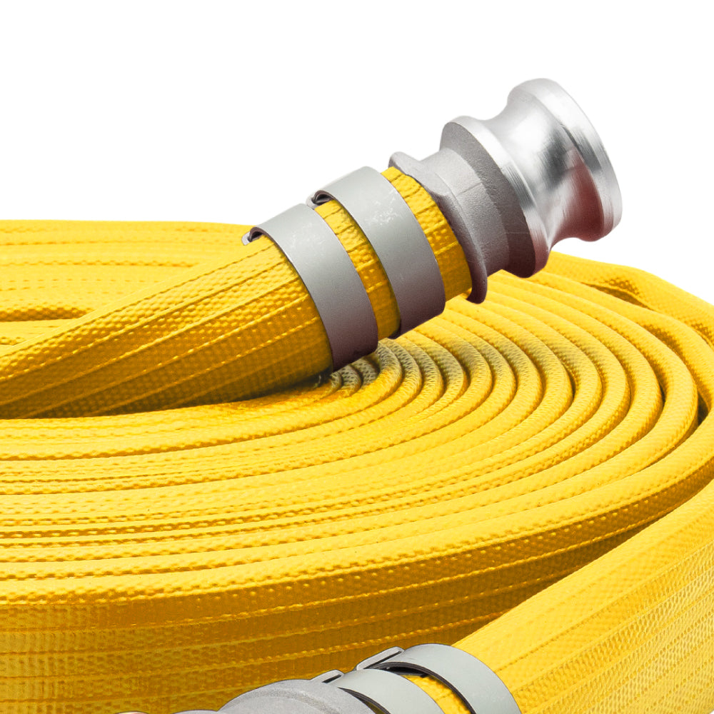 4" Super Duty Rubber Fire Hose Camlock Fittings Yellow – Discharge Hose