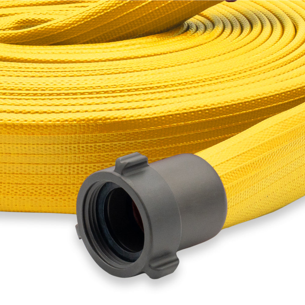 1" Super Duty Rubber Fire Hose Threaded Fittings Yellow – Discharge Hose