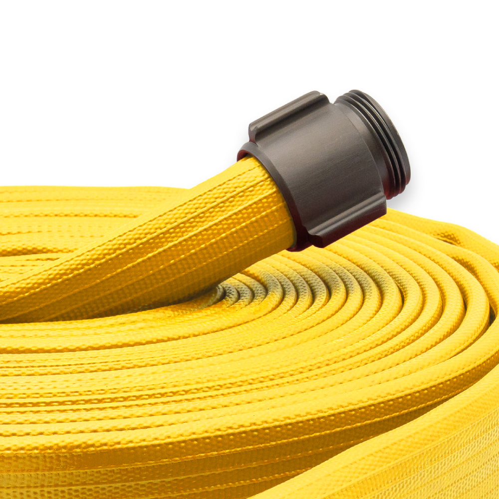 4" Super Duty Rubber Fire Hose Threaded Fittings Yellow – Discharge Hose
