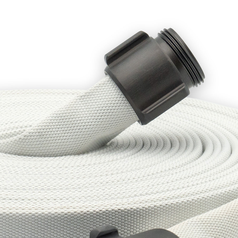 3" Medium Duty Single Jacket Discharge Hose Threaded Fittings White