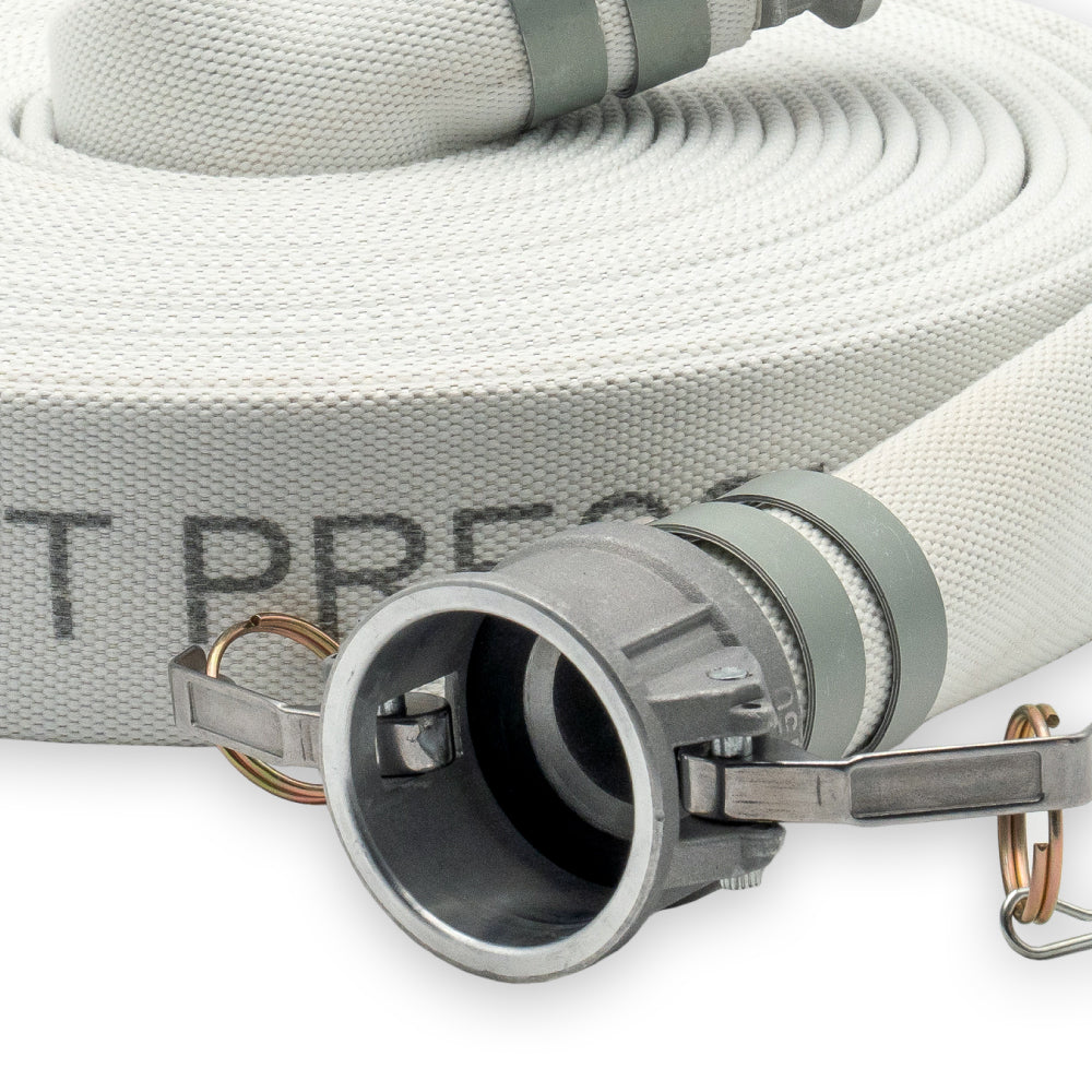 2" Medium Duty Single Jacket Discharge Hose Camlock Fittings White