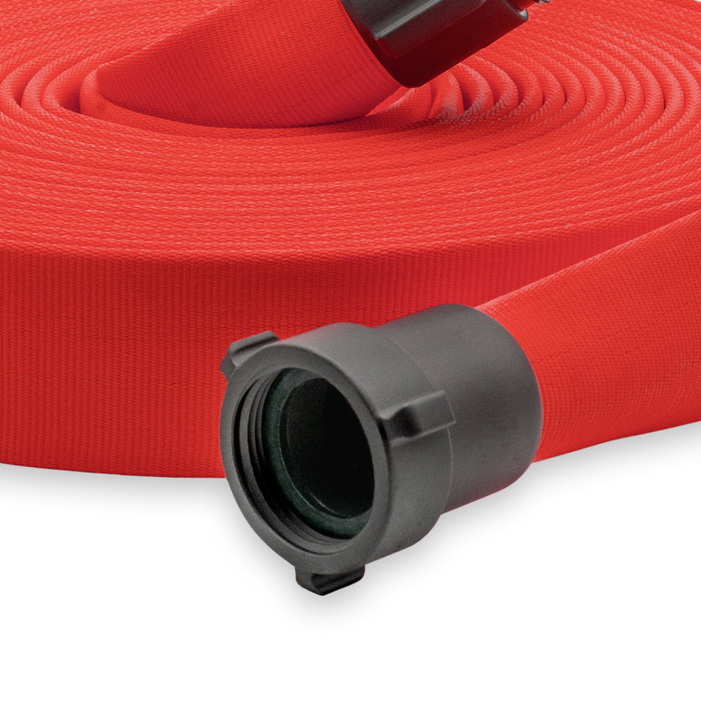 2" Medium Duty Single Jacket Fire Hose Threaded Fittings Red ...
